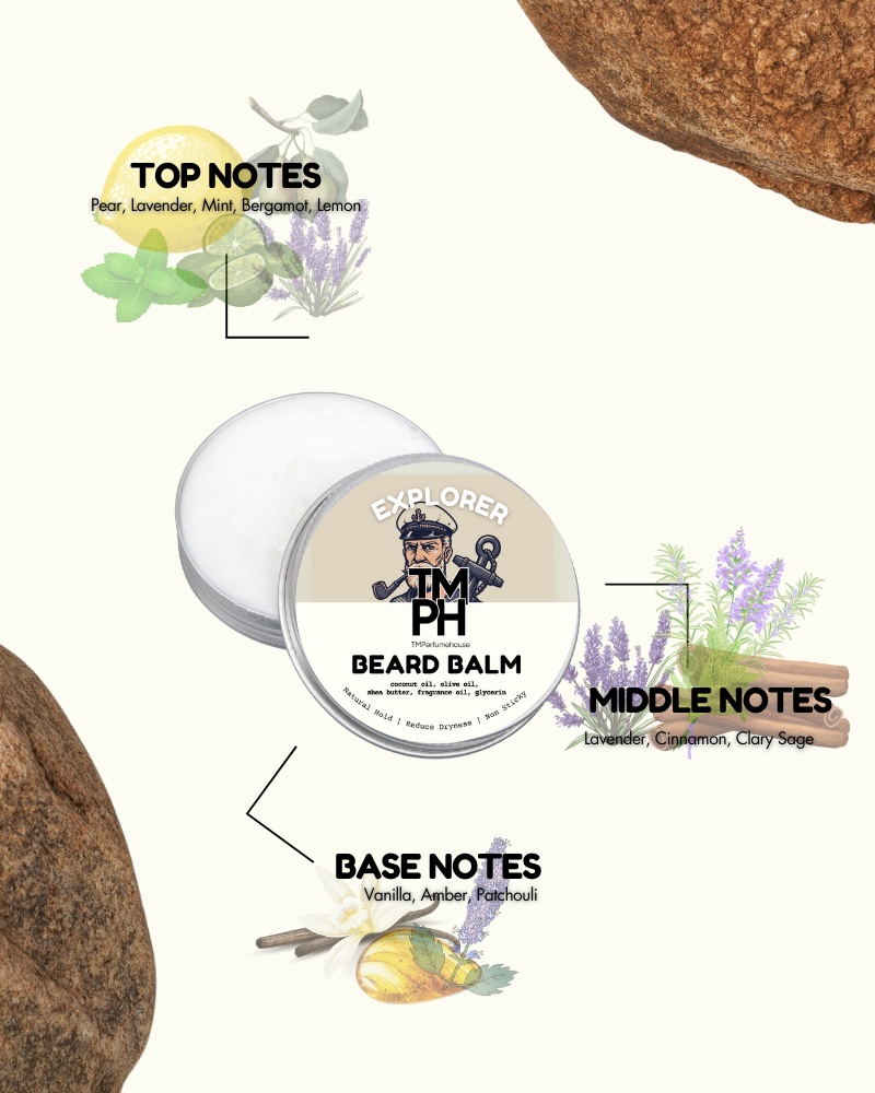 Explorer luxury beard balm | Woody Aromatic Grooming – TM Perfume House